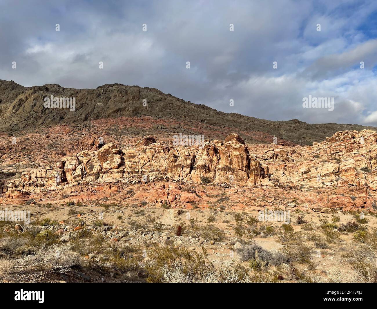 A stunning landscape in the desert, featuring mountains and rocky ...