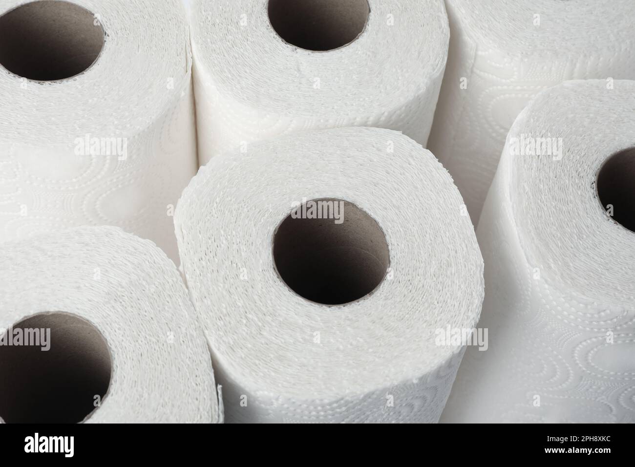 Rolls of paper towels as background, closeup view Stock Photo - Alamy