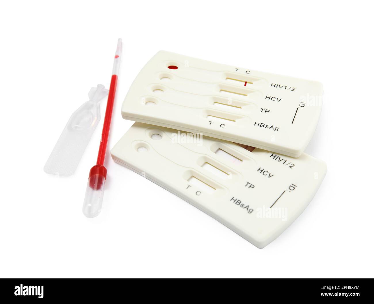 Disposable express hepatitis test kit on white background Stock Photo ...