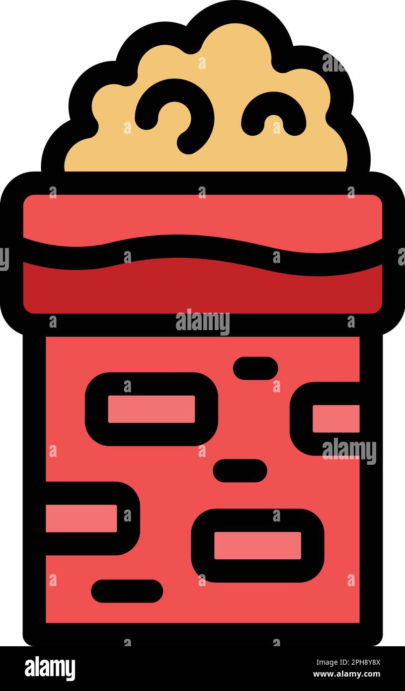 Brick chimney icon. Outline brick chimney vector icon for web design isolated on white ...