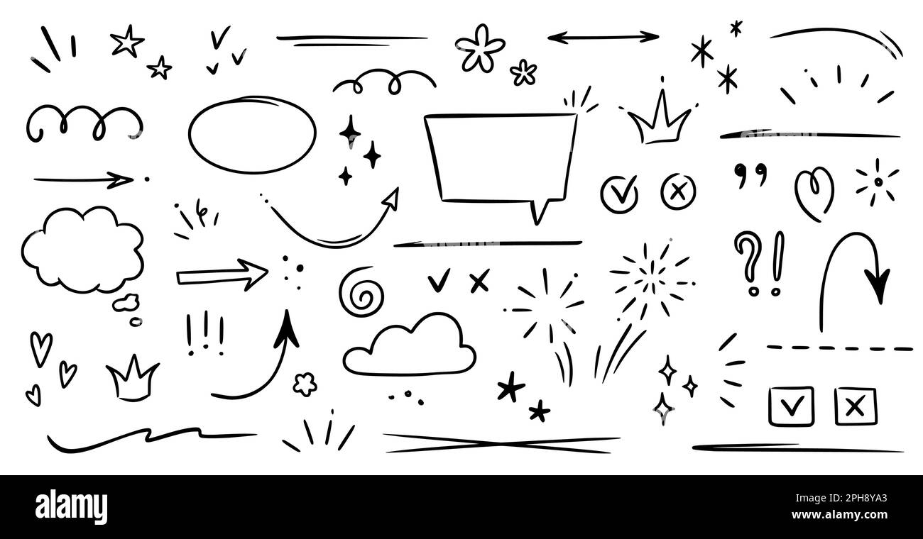 Sketch underline, emphasis, arrow shape set. Hand drawn brush stroke ... Sketch underline, emphasis, arrow shape set. Hand drawn brush stroke ...