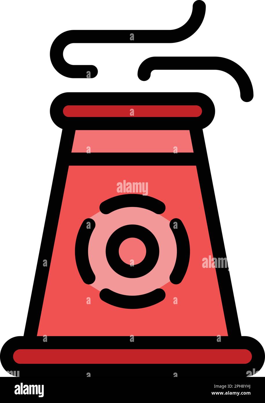 Factory chimney icon. Outline Factory chimney vector icon for web ...