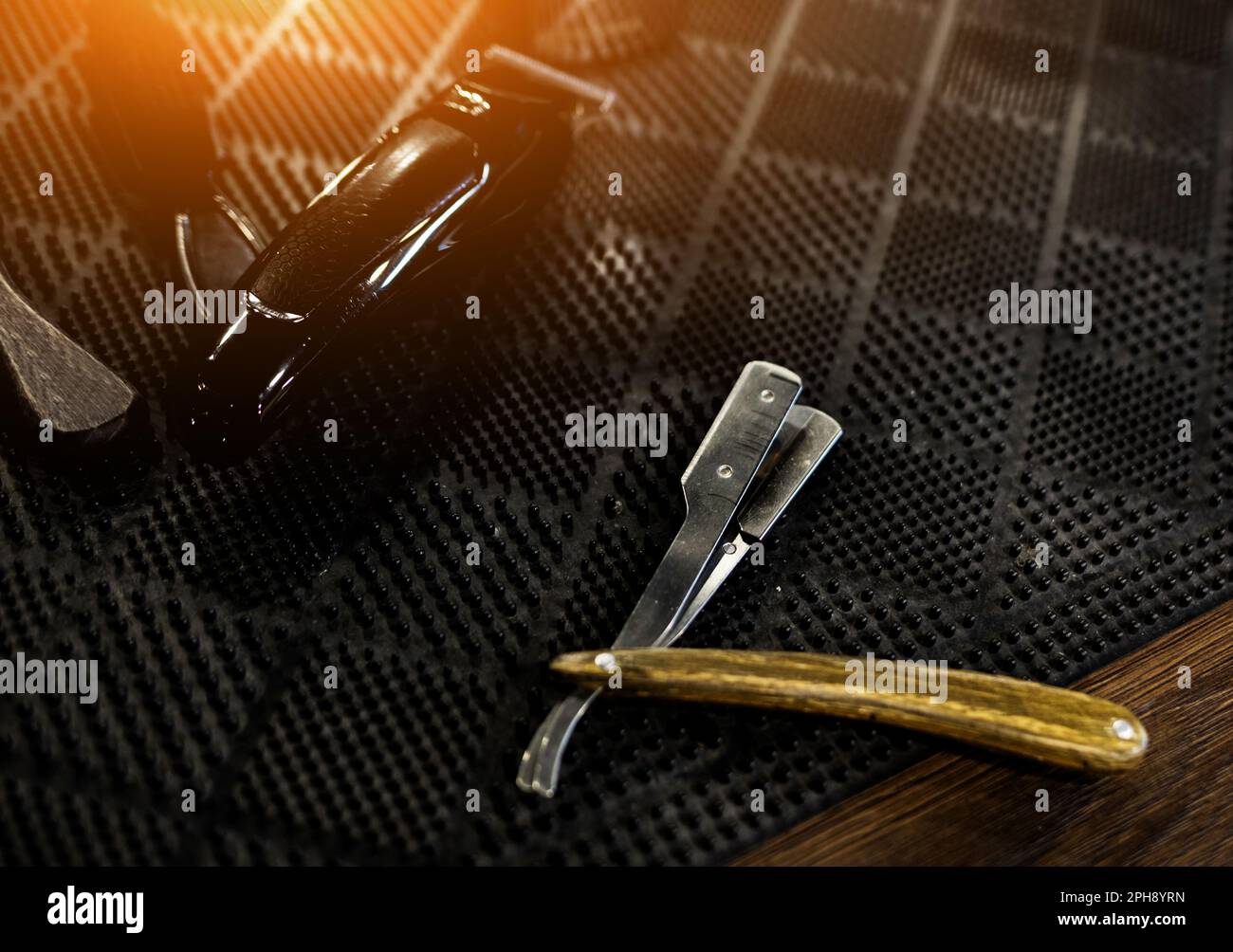 Dangerous male shaving sharp hi-res stock photography and images - Alamy
