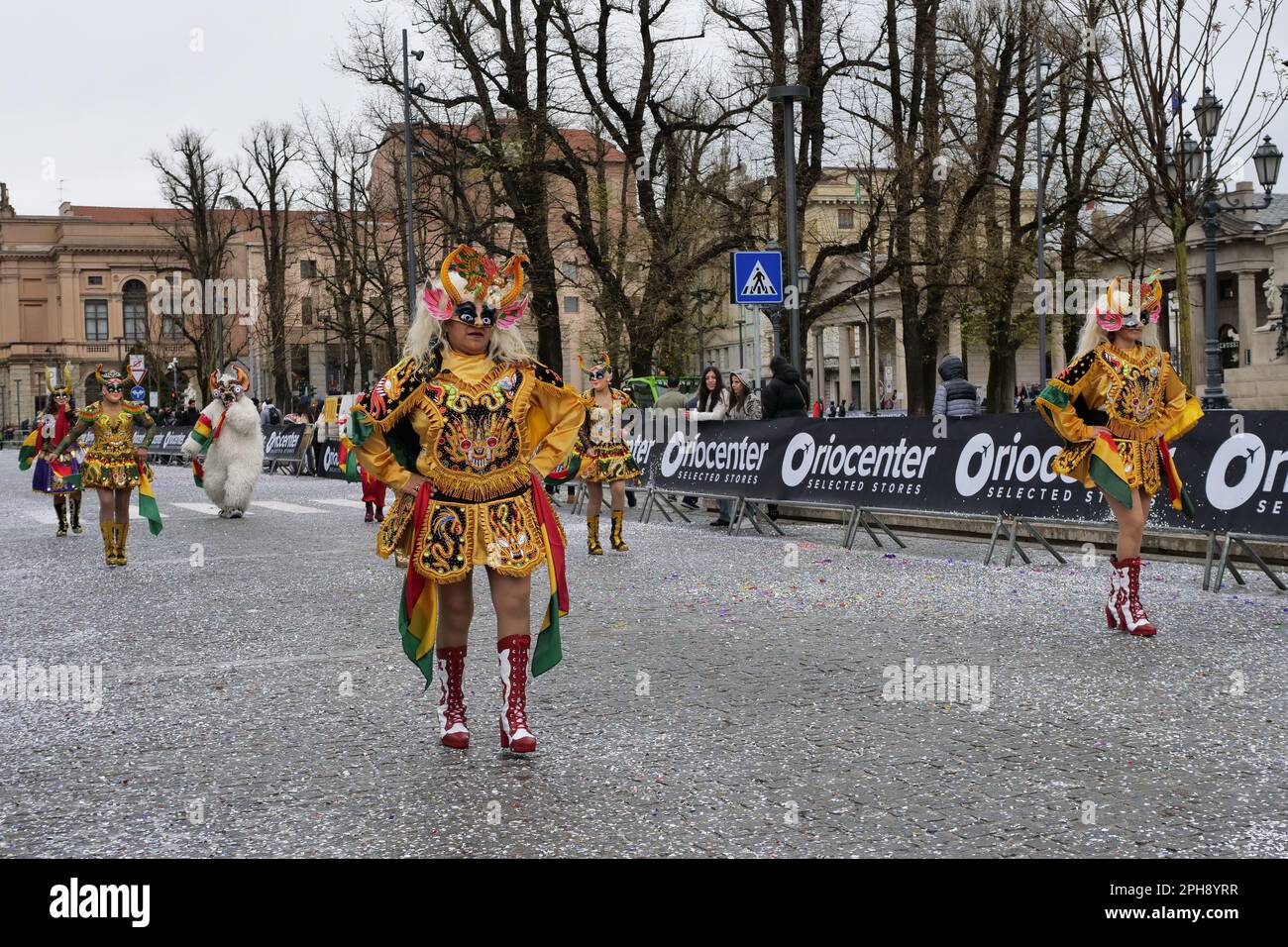 Mid-Lent parade, traditional street party with allegorical floats and ...