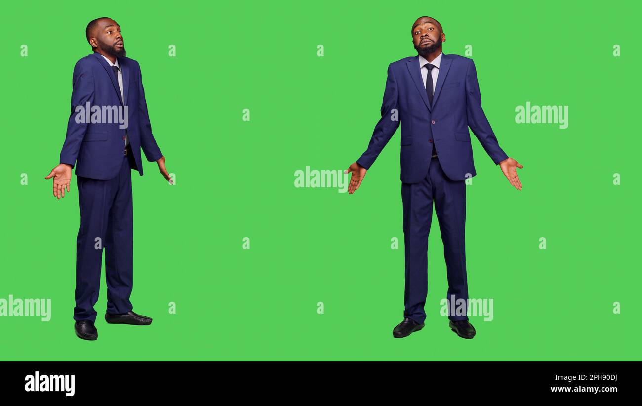 Corporate worker saying i dont know on camera and standing over full ...