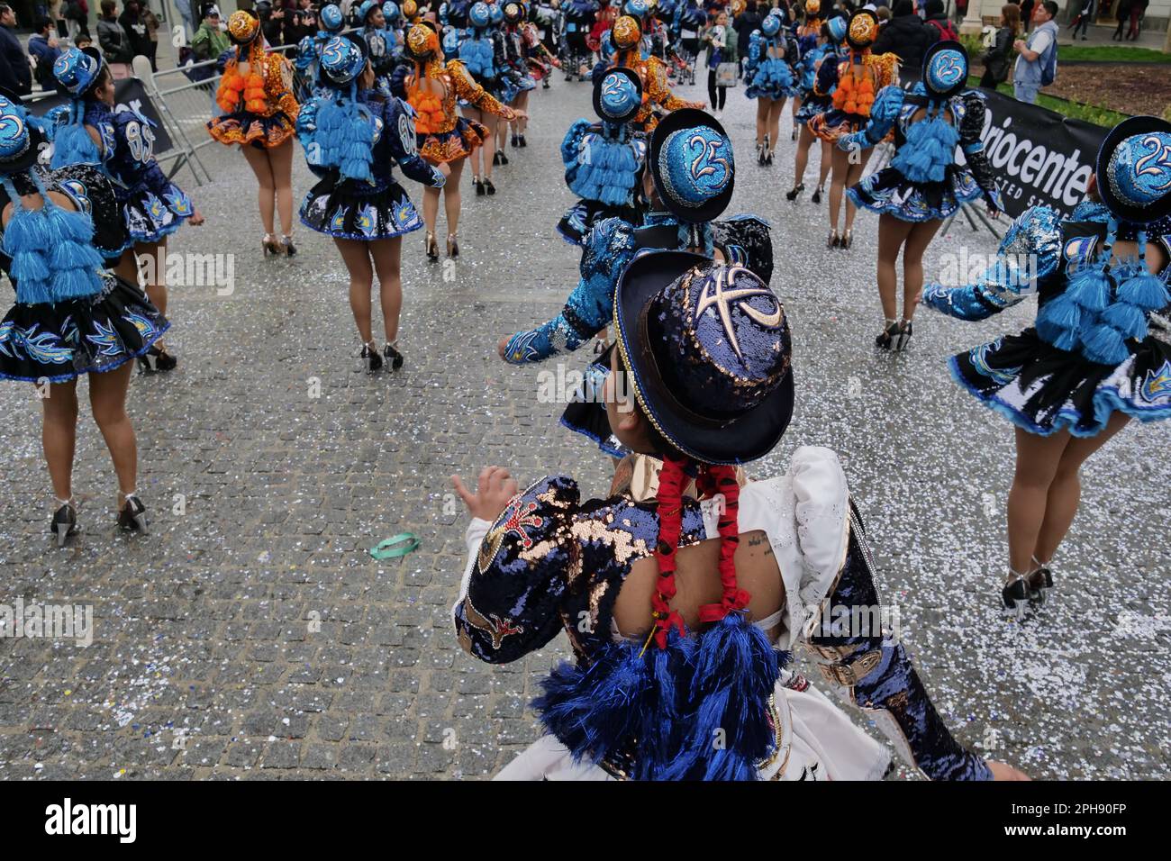 Mid-Lent parade, traditional street party with allegorical floats and ...
