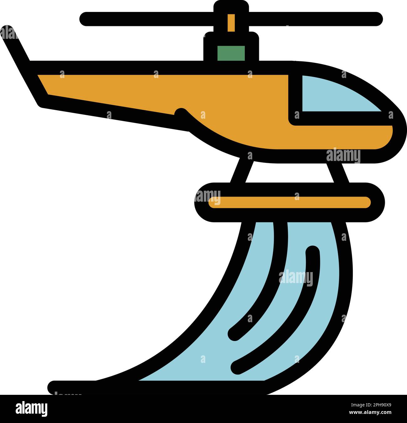Helicopter firefighter icon. Outline helicopter firefighter vector icon ...