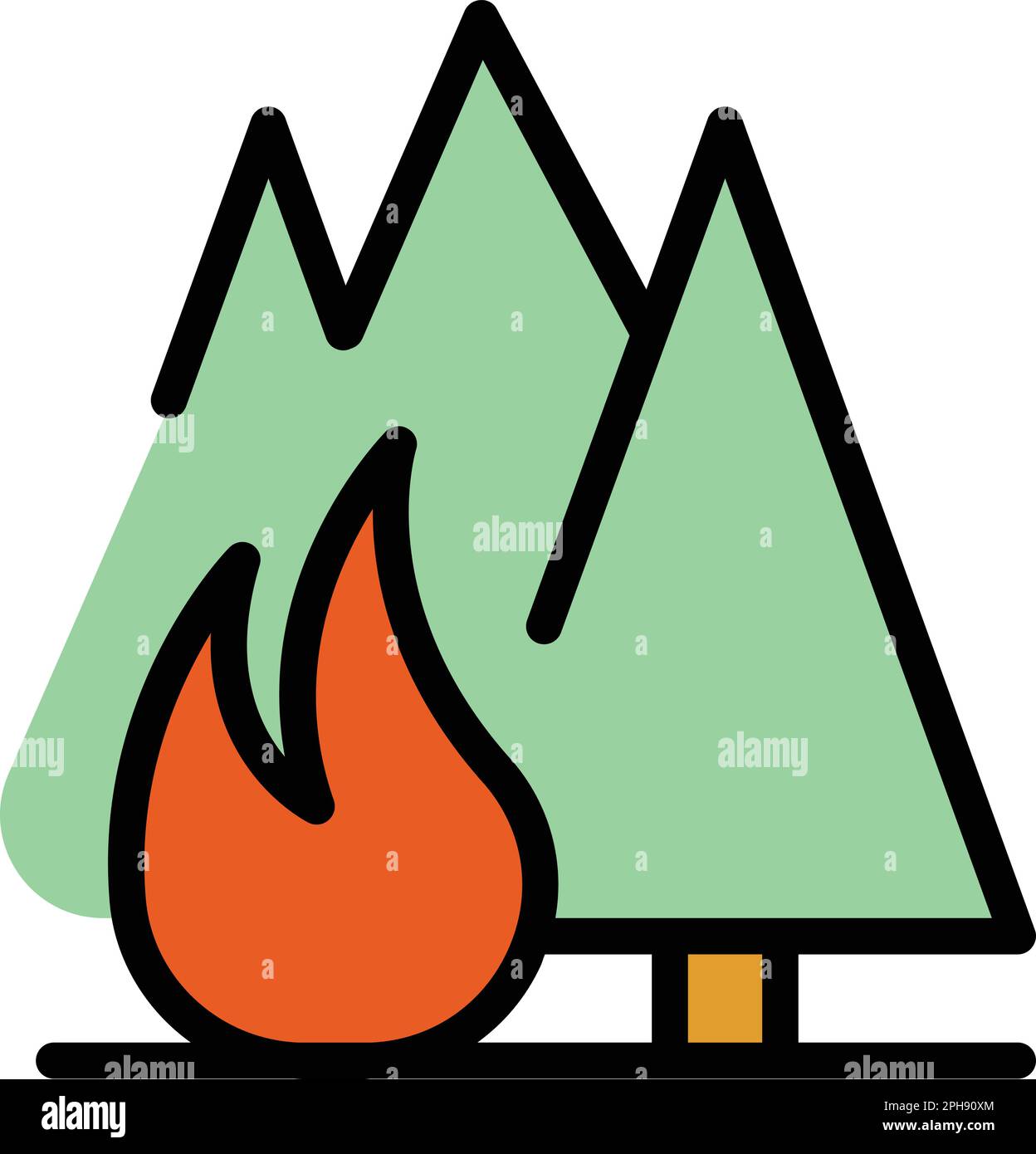 Flammable forest icon. Outline flammable forest vector icon for web ...