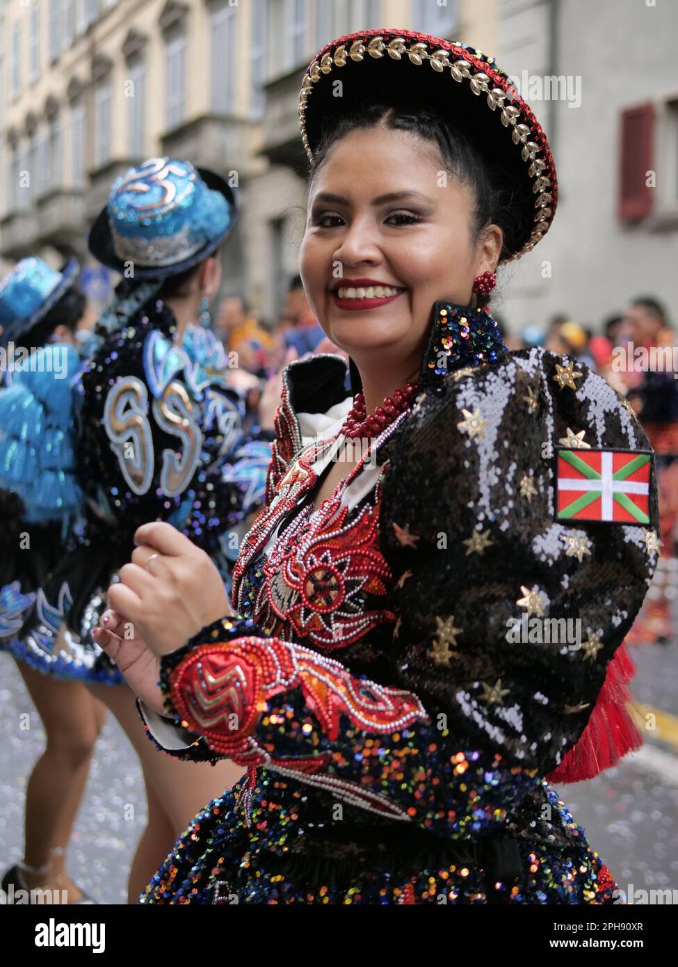 Mid-Lent parade, traditional street party with allegorical floats and ...