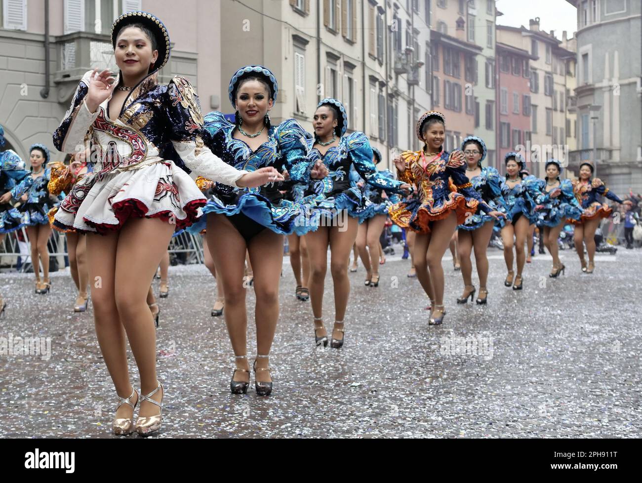 Mid-Lent parade, traditional street party with allegorical floats and ...