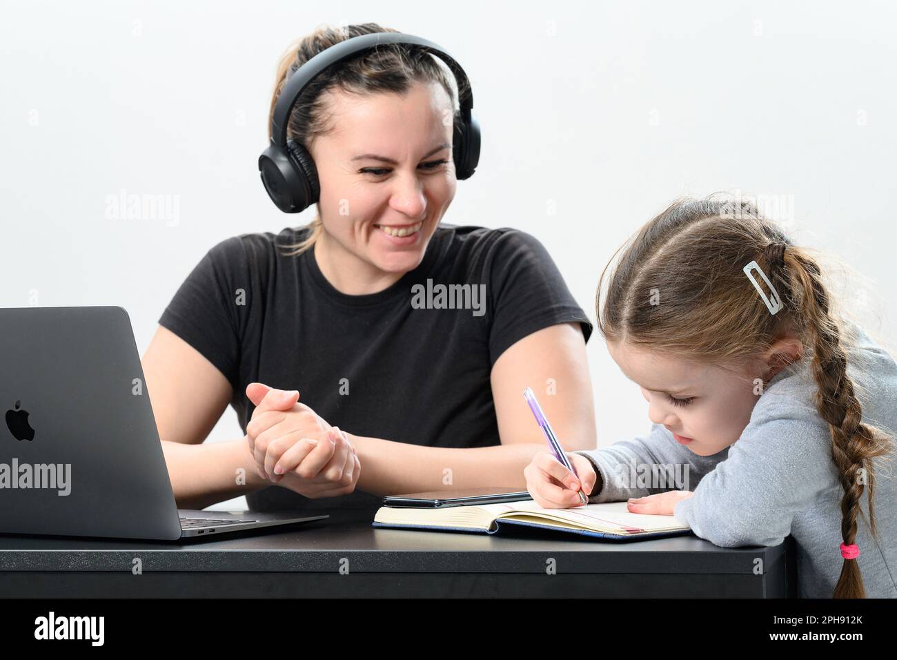 Ivano-Frankivsk, Ukraine January 28, 2023 : girl in wireless headphones ...