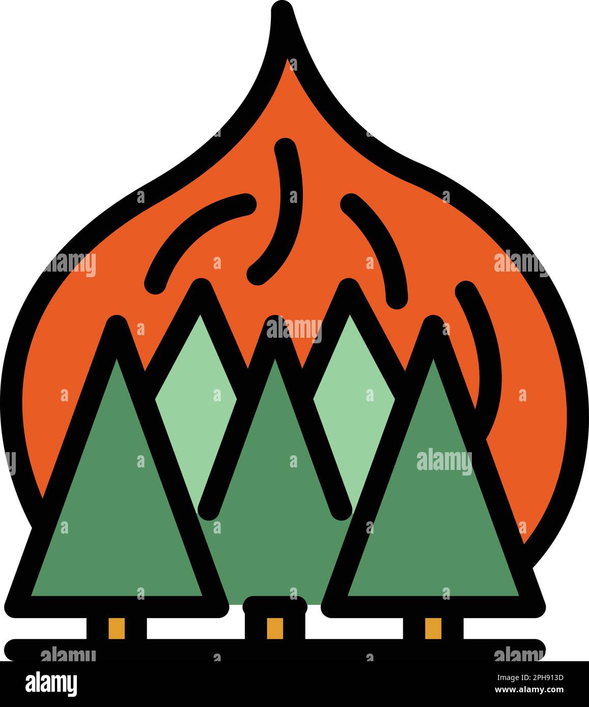 Wildfire hazard icon. Outline wildfire hazard vector icon for web ...
