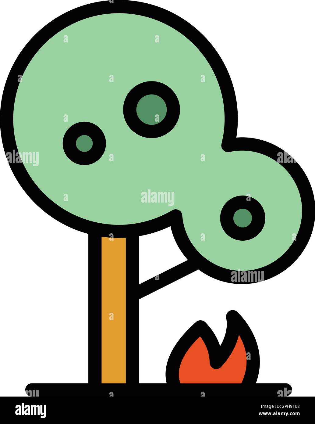 Tree combustion icon. Outline tree combustion vector icon for web ...