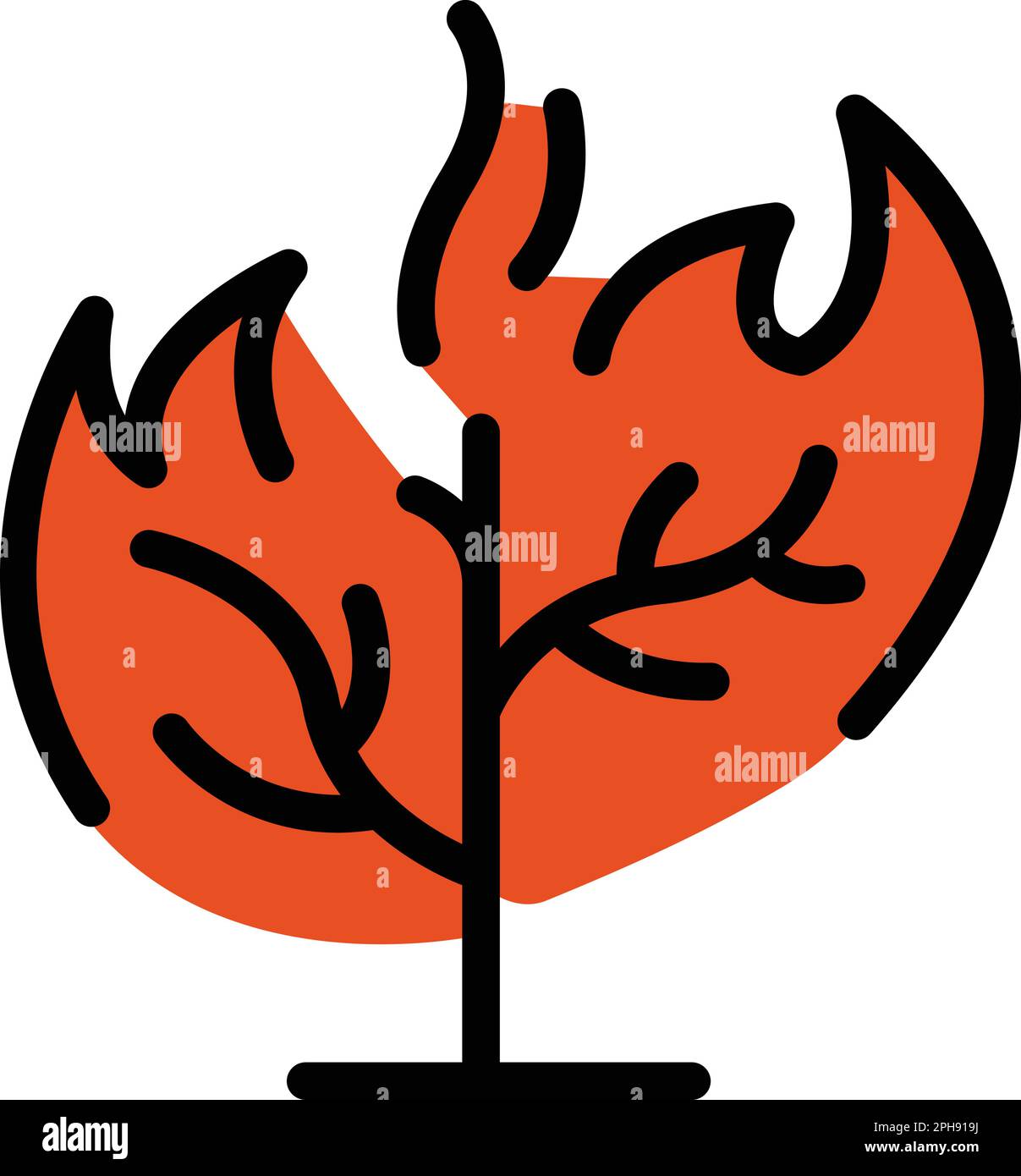 Tree blaze icon. Outline tree blaze vector icon for web design isolated ...