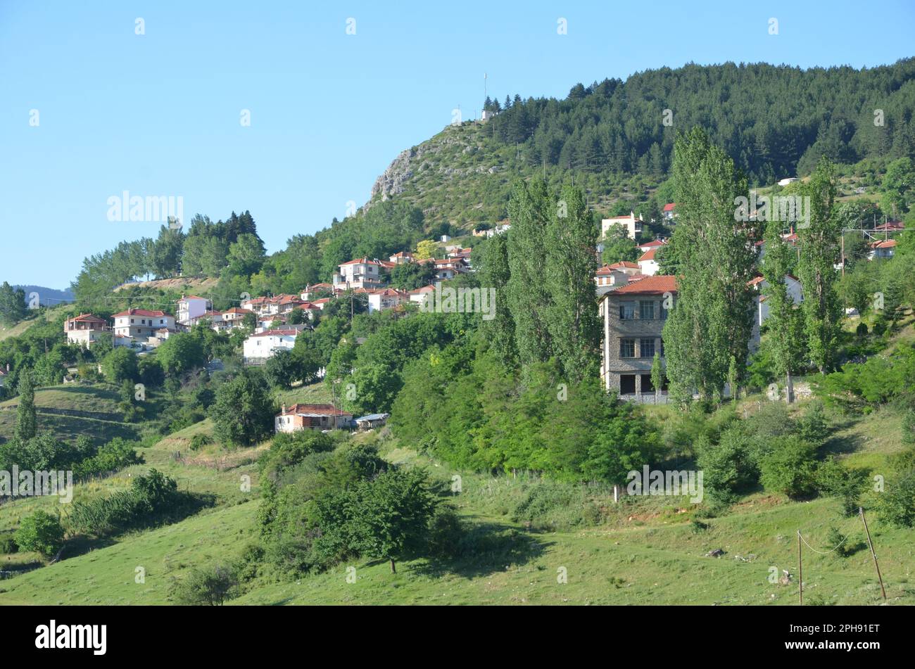 Greece, Thessaly, Larisa, Elassona Kokkinopilos traditional village ...