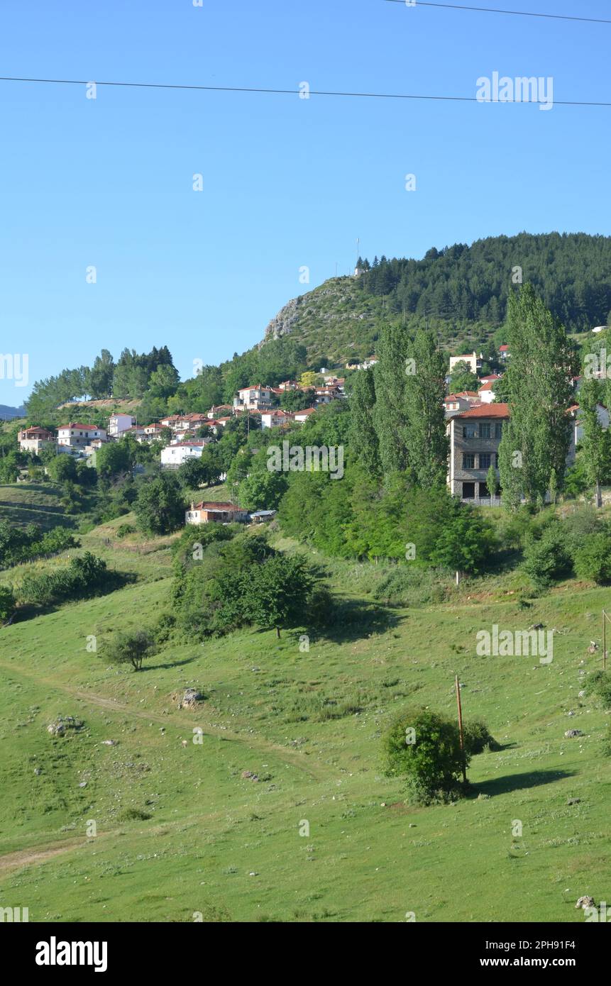 Greece, Thessaly, Larisa, Elassona Kokkinopilos traditional village ...