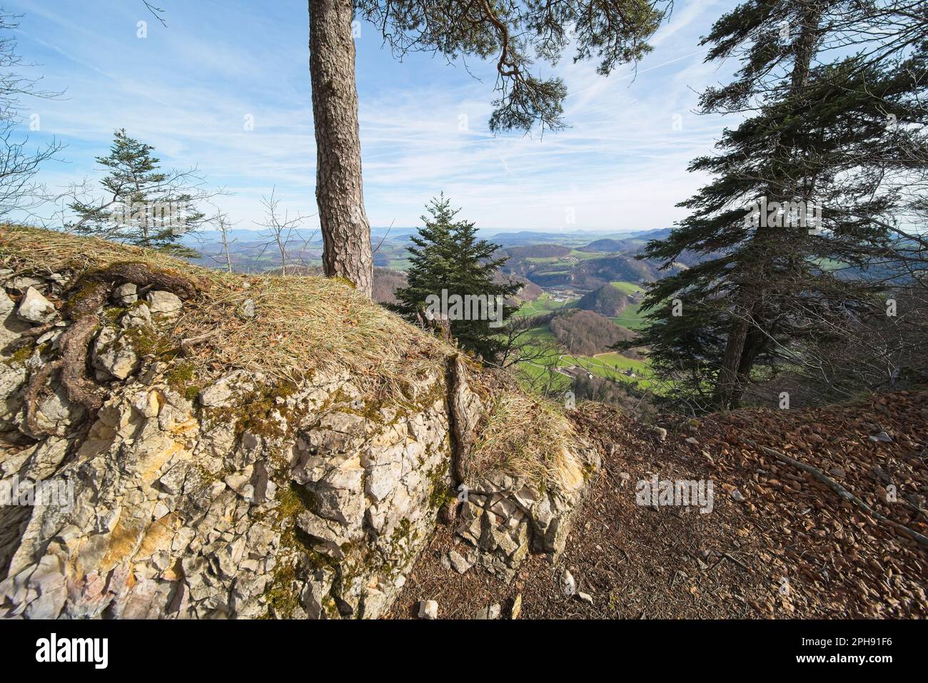 landscape in switzerland in the canton of basel land from the ...