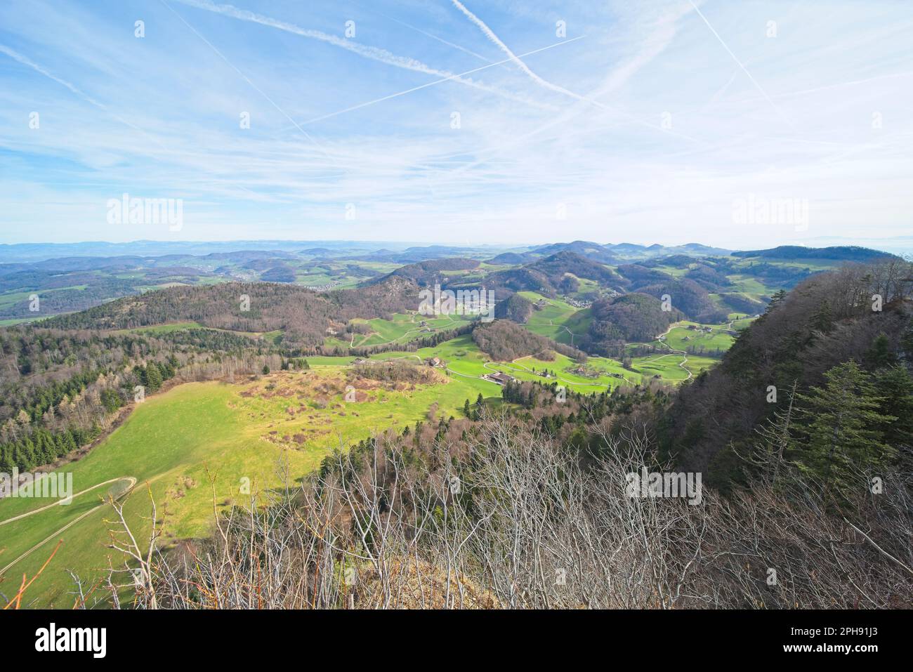 landscape in switzerland in the canton of basel land from the ...