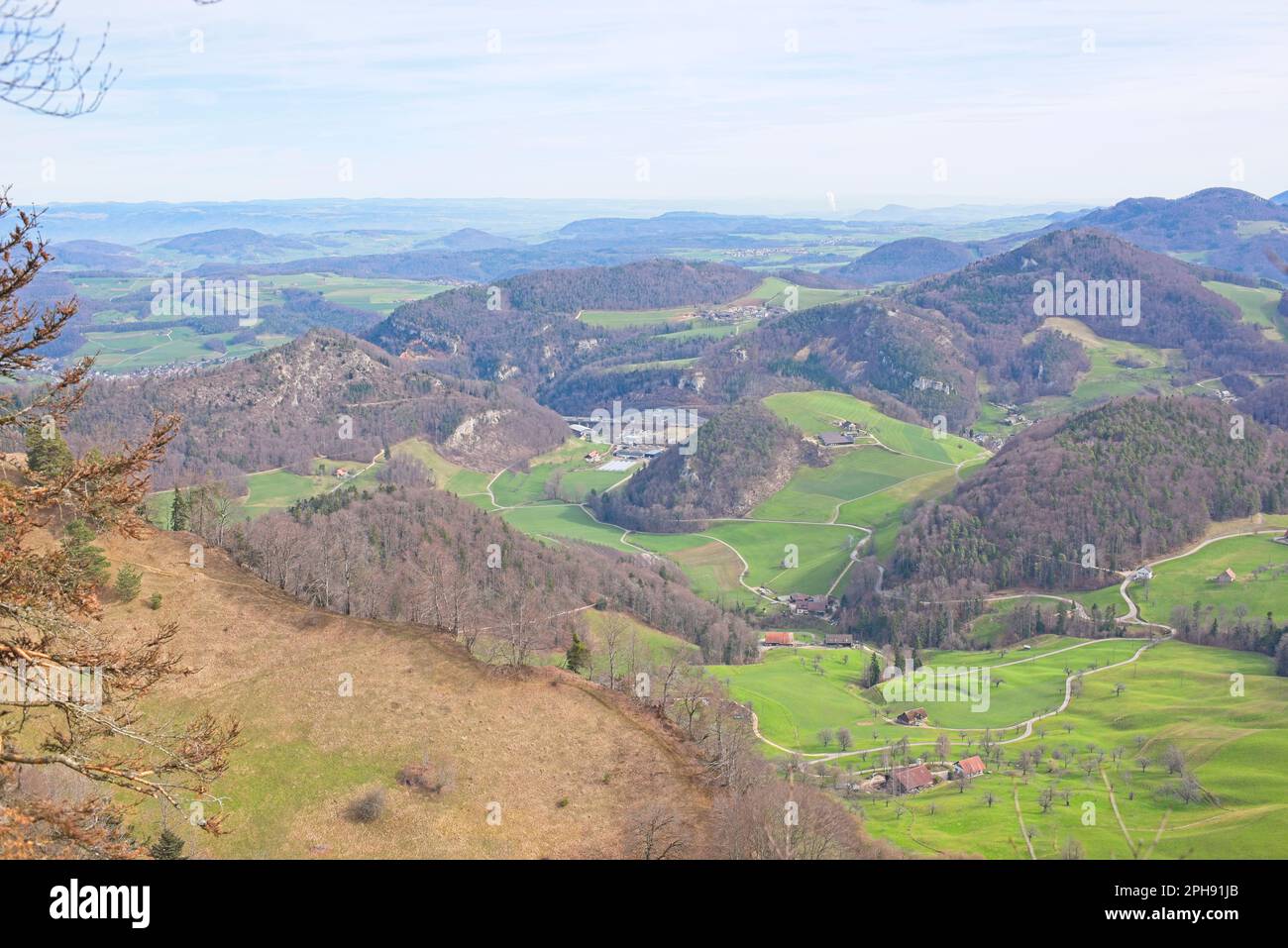 landscape in switzerland in the canton of basel land from the ...