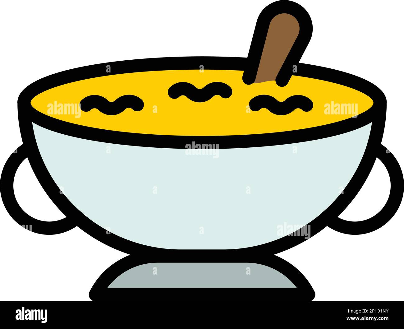 Lunch bowl icon. Outline lunch bowl vector icon for web design isolated ...