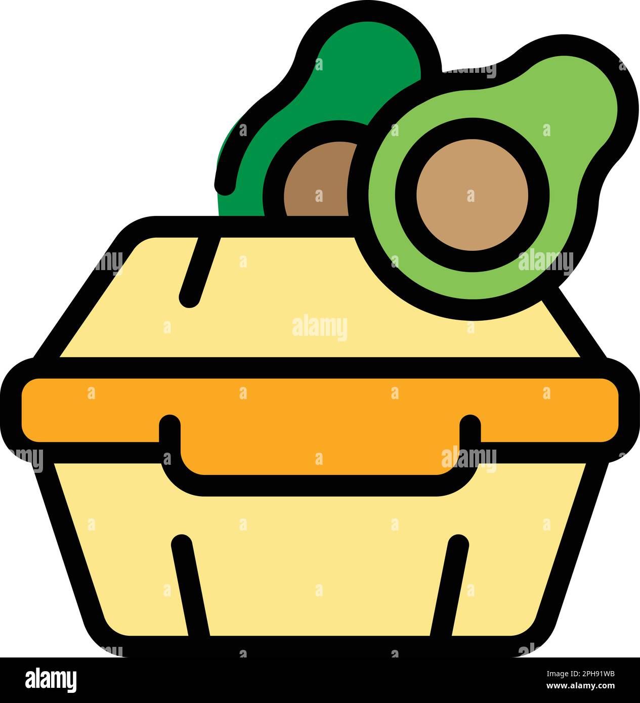 Avocado lunch box icon. Outline avocado lunch box vector icon for web ...