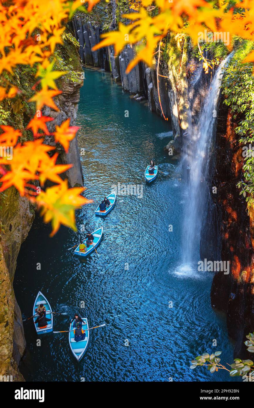 Miyazaki, Japan - Nov 24 2022: Takachiho Gorge is a narrow chasm cut ...