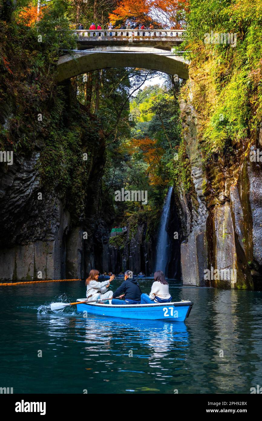 Miyazaki, Japan - Nov 24 2022: Takachiho Gorge is a narrow chasm cut ...