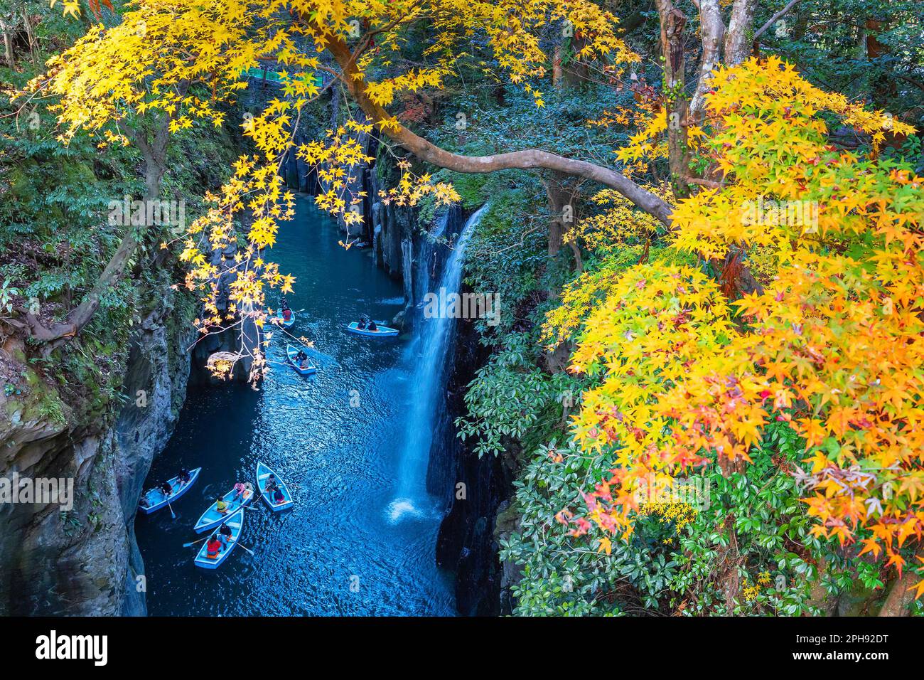 Miyazaki, Japan - Nov 24 2022: Takachiho Gorge is a narrow chasm cut ...