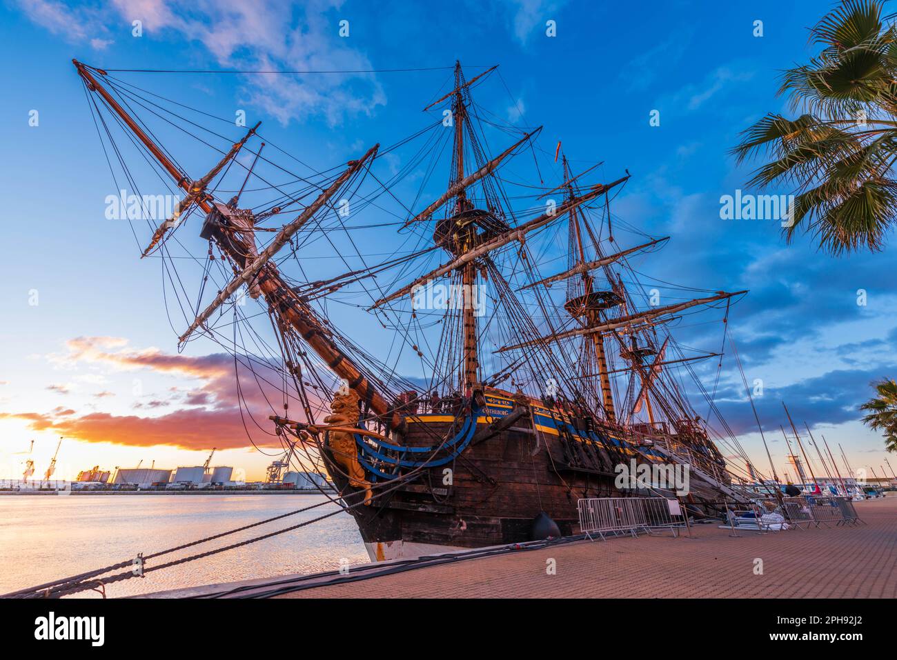 The largest sailing ship in the world, the Gotheborg, in the port of ...