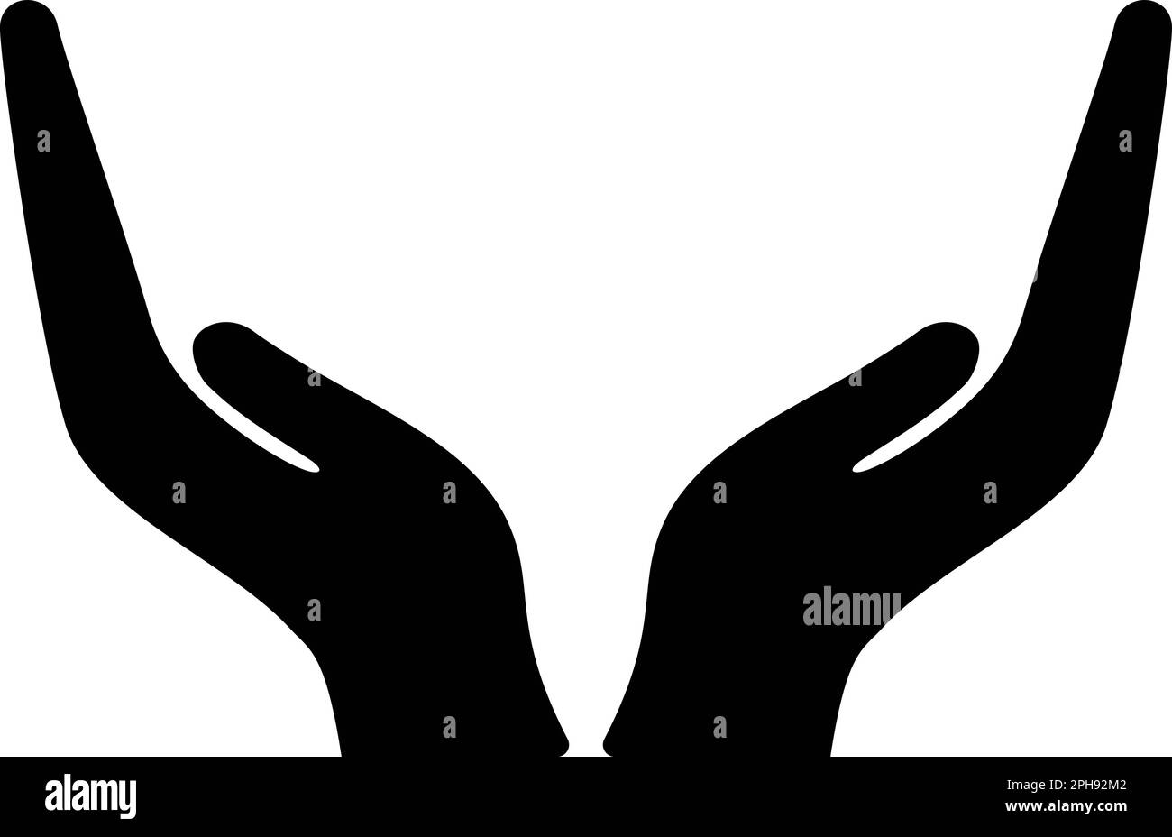 Flat vector icon of two hands isolated on white background Stock Vector ...