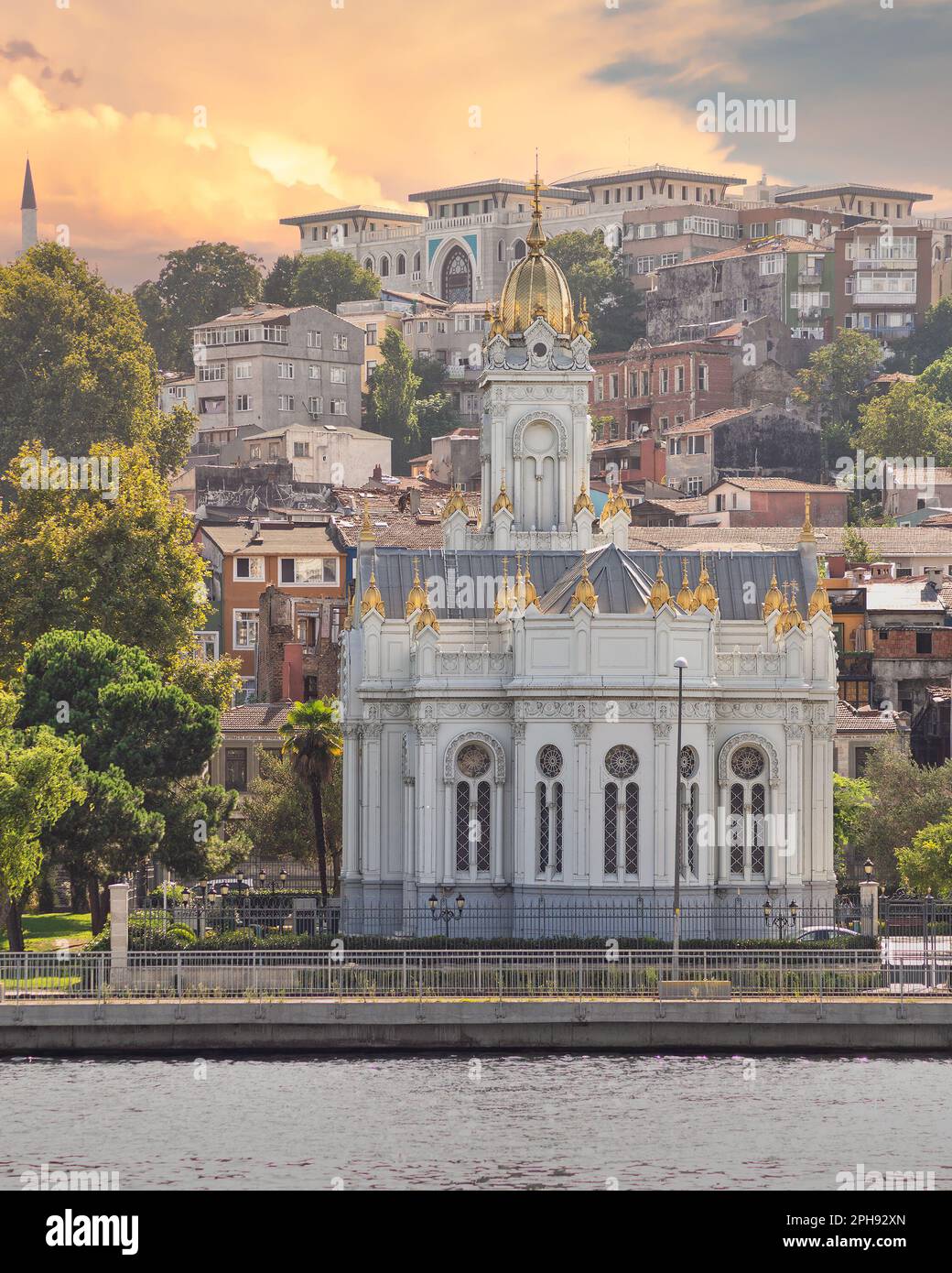 View from Golden Horn of Neo Byzantine architecture style Bulgarian St ...
