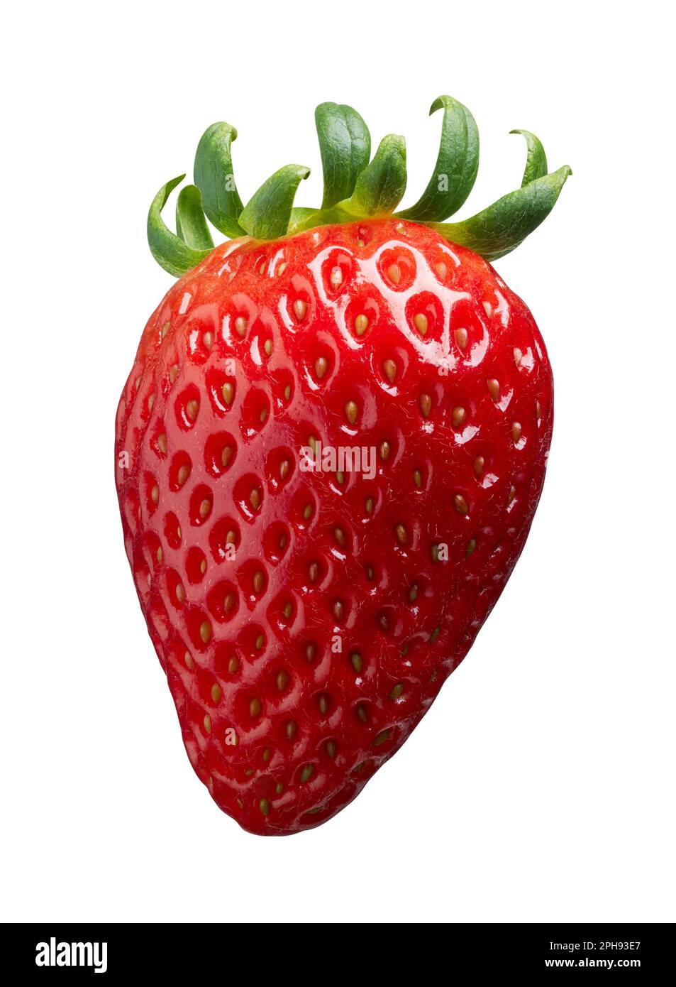 Single strawberry isolated on white background Stock Photo - Alamy