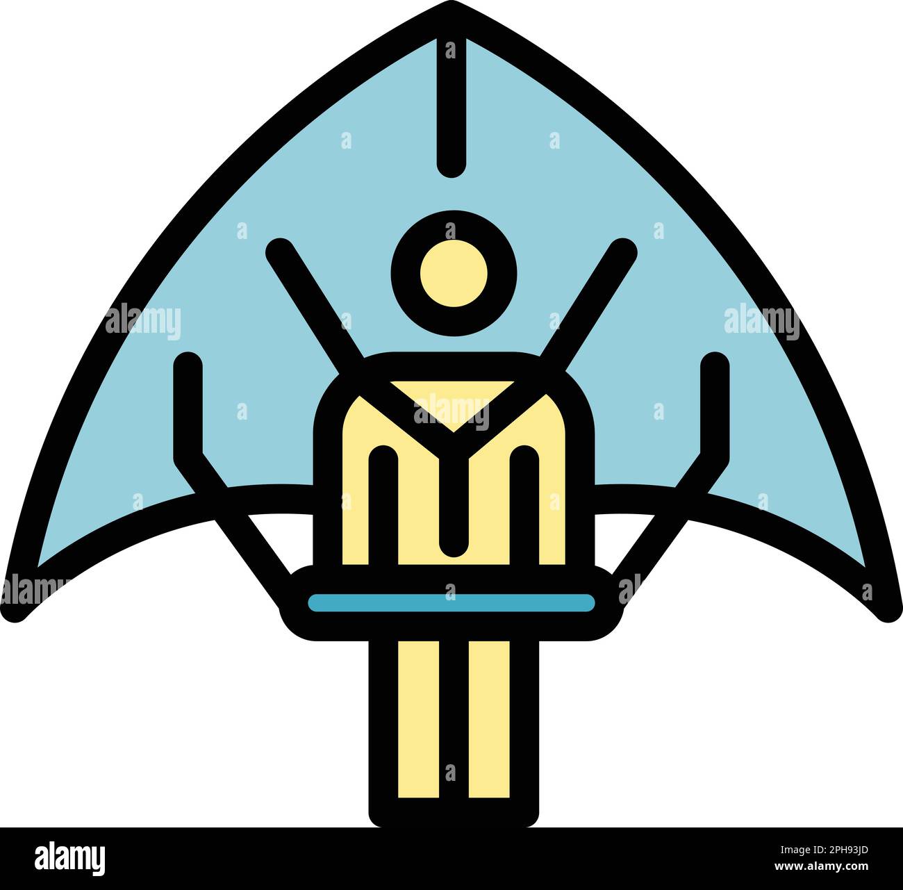 Pilot hang glider icon. Outline Pilot hang glider vector icon for web ...