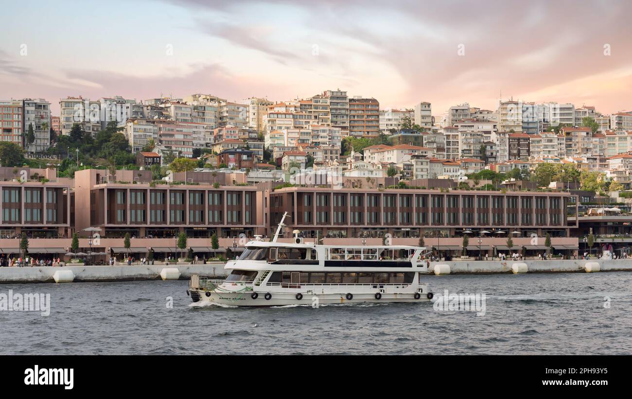 Istanbul, Turkey - September 1, 2022: Ferry boat sailing in Bosphorus ...