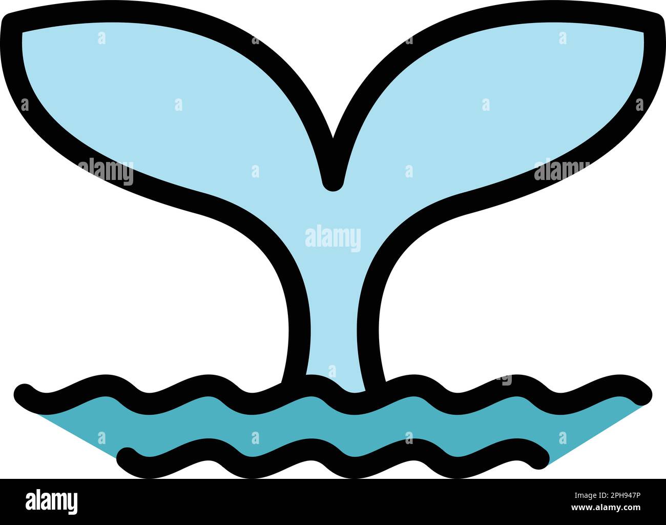 Whale tail icon. Outline whale tail vector icon for web design isolated ...