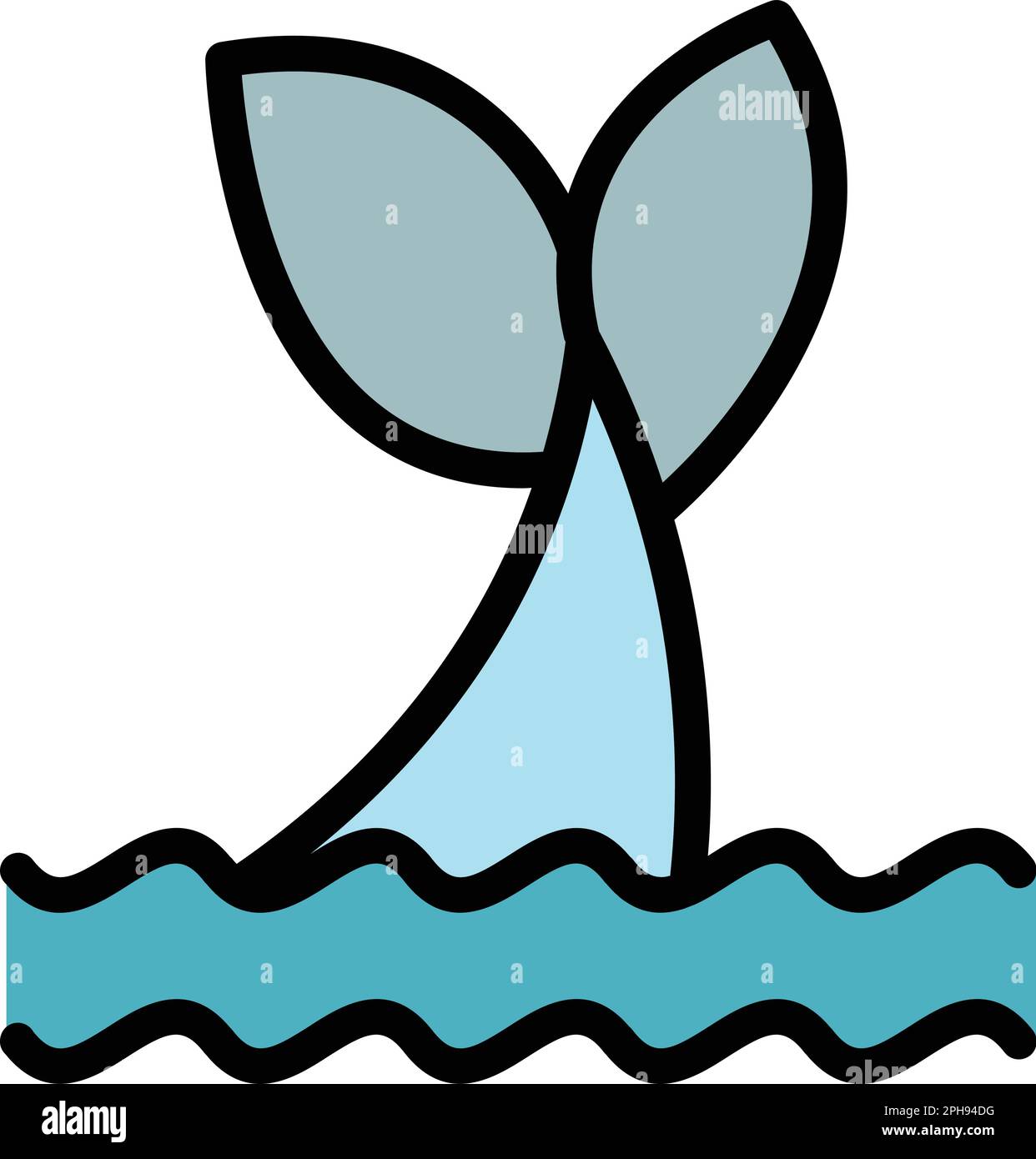 Orca tail icon. Outline Orca tail vector icon for web design isolated ...