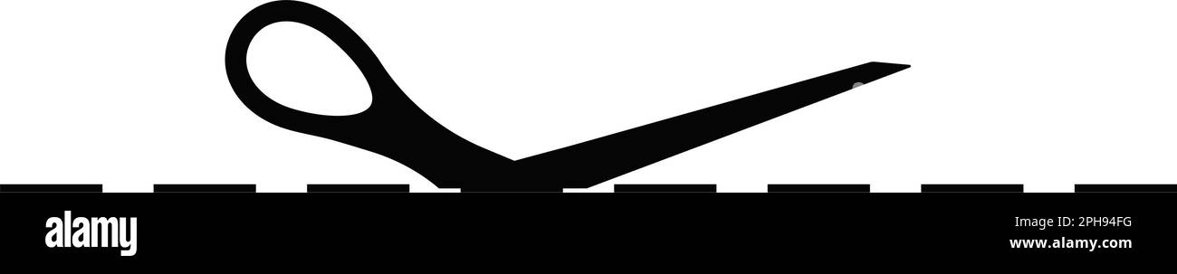 Scissors cut dotted line mark on paper icon Stock Vector Image & Art ...