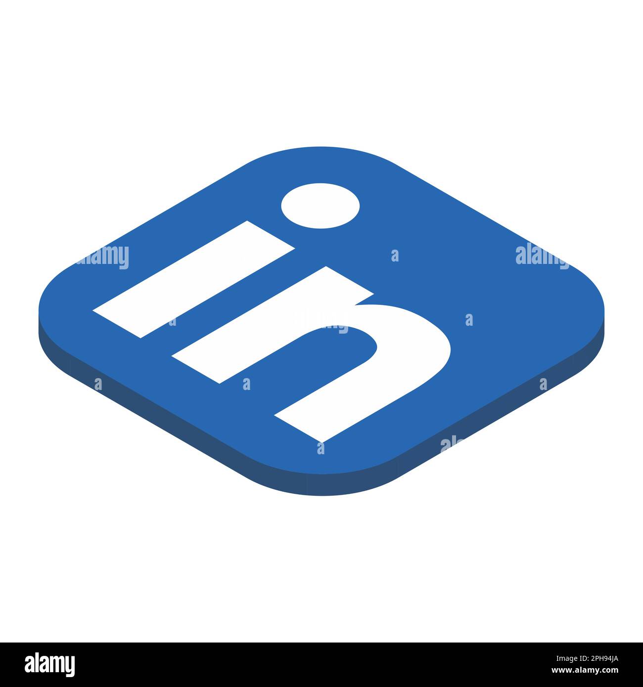 LinkedIn social media app icon. 3D isometric square with rounded ...
