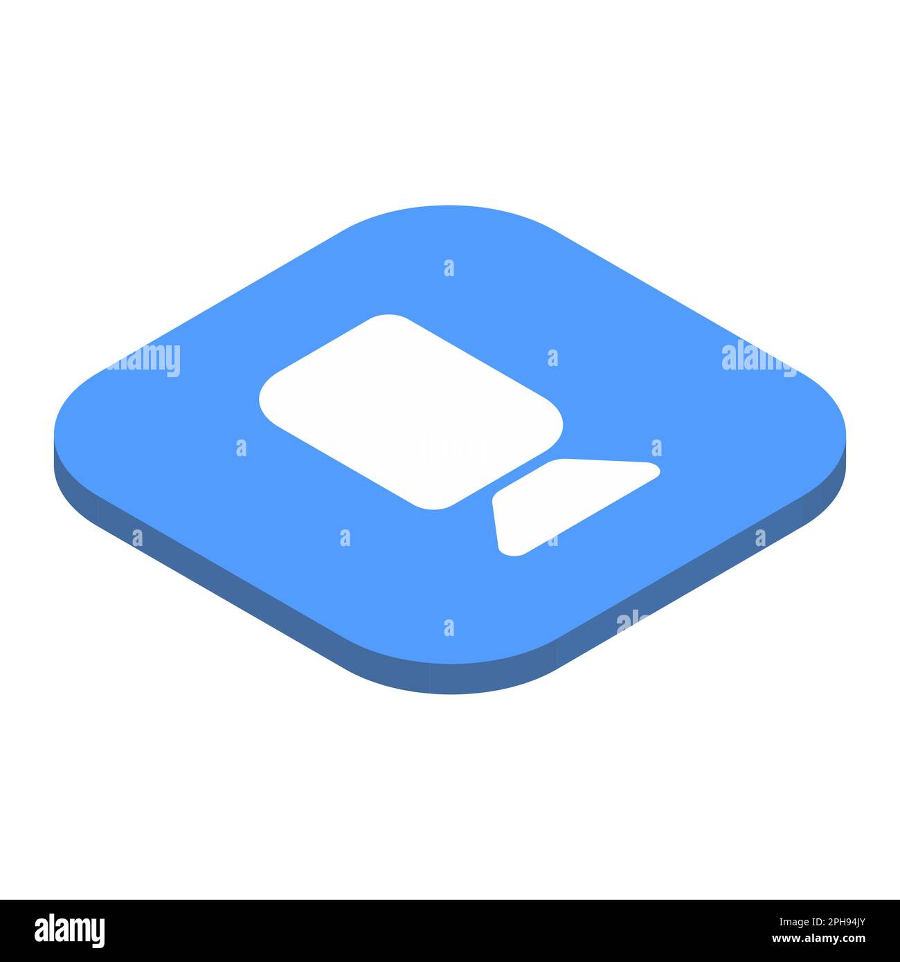 Zoom social media app icon. 3D isometric square with rounded corners ...