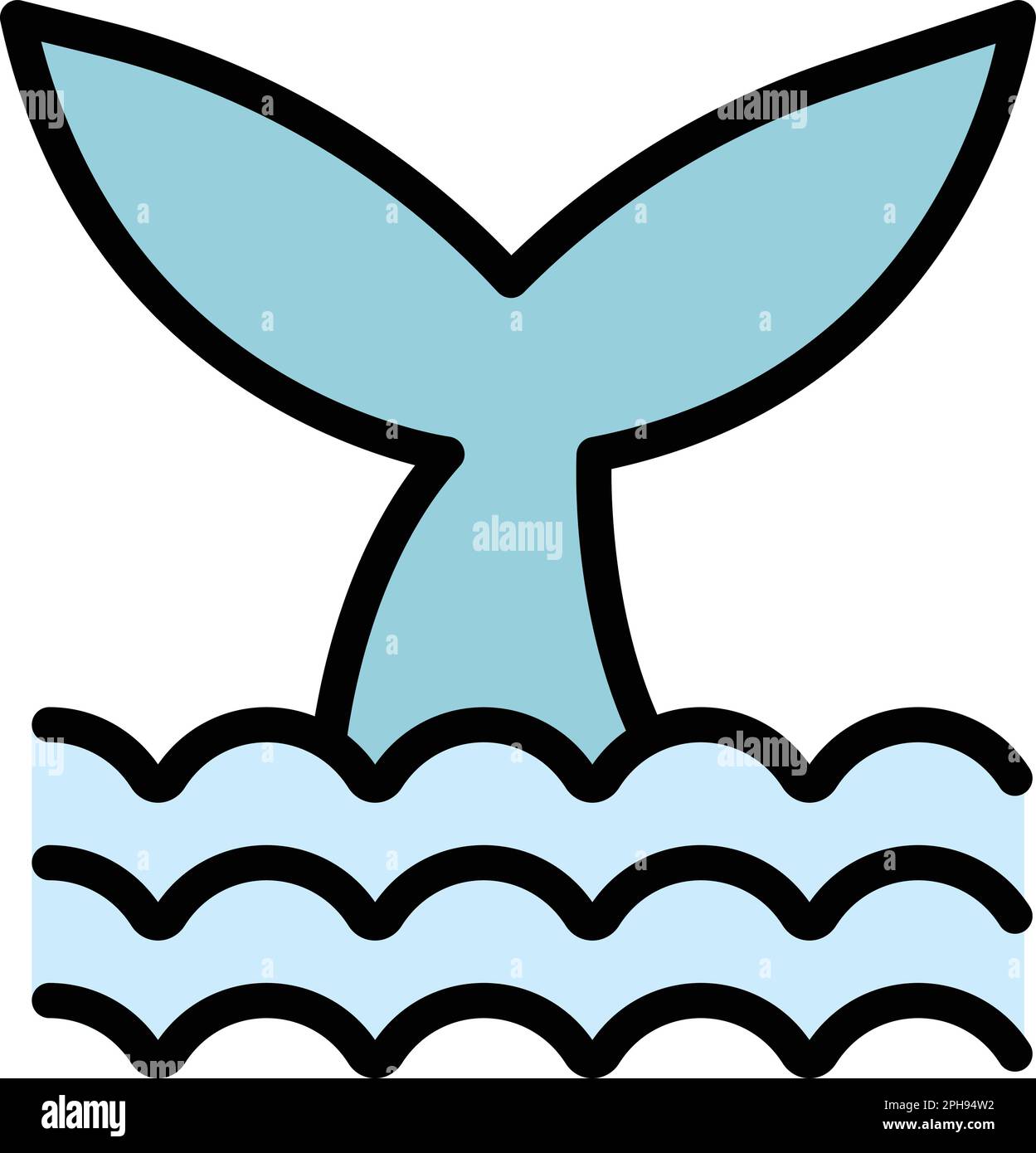 Dolphin tail icon. Outline Dolphin tail vector icon for web design ...