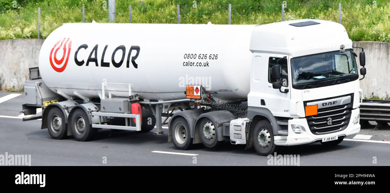 Side & front view white DAF CF prime mover hgv lorry truck driver ...