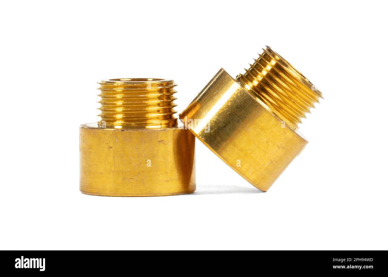 Brass fitting for plumbing pipes, connector for two different sizes ...