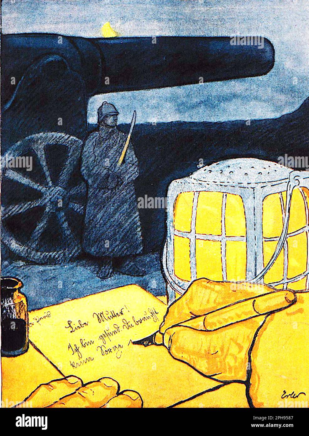 Fritz Erler - Dear mother. I am healthy..., 1914 - Artwork from the ...