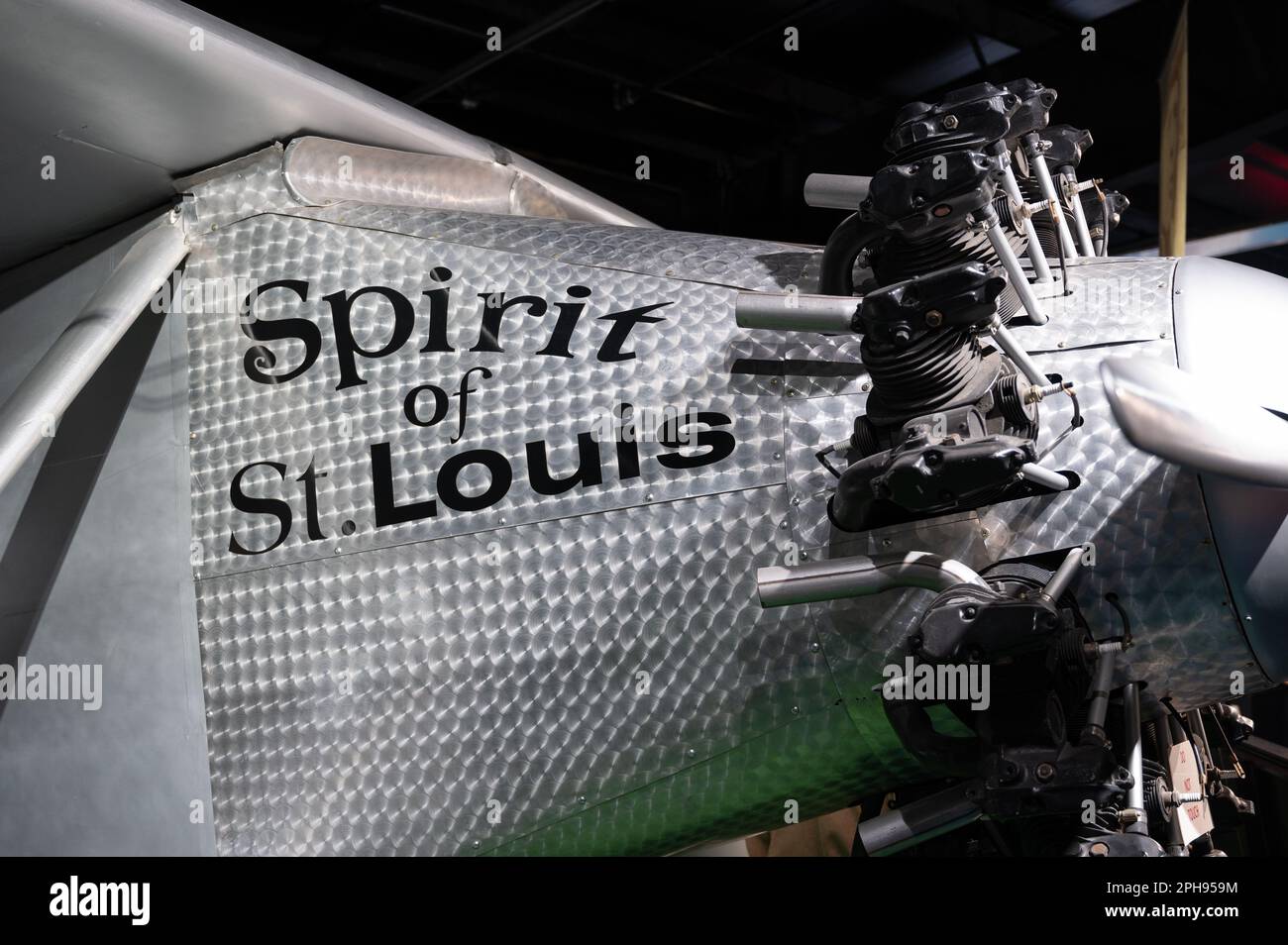 a close up of a propeller on a plane with a sign reading spirit of st ...