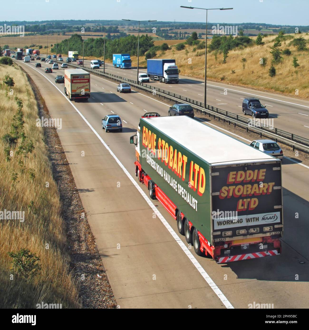 Eddie Stobart hgv lorry truck back rear side & aerial view of ...