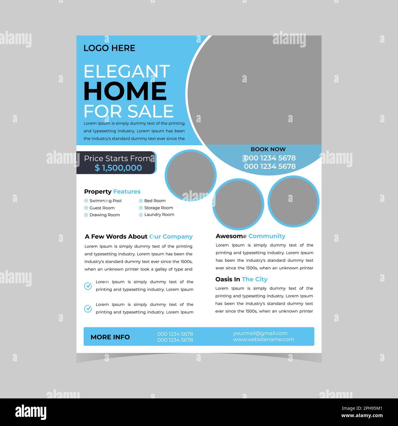Real estate flyer design. Modern house flyer design template Stock ...
