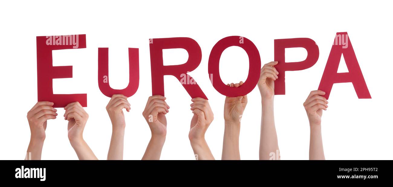 People Hands Building Word Europa Means Europe, Isolated Background ...