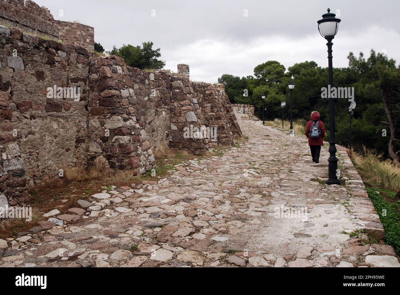 Greece, Northeastern Aegean, Lesvos island Lesvos City Castle of ...