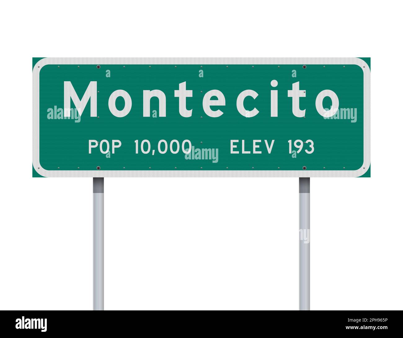 Vector illustration of the Montecito (California) City Limit green road ...