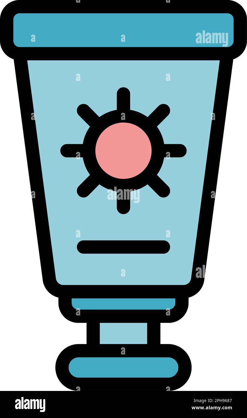 Sun cream icon. Outline Sun cream vector icon for web design isolated ...